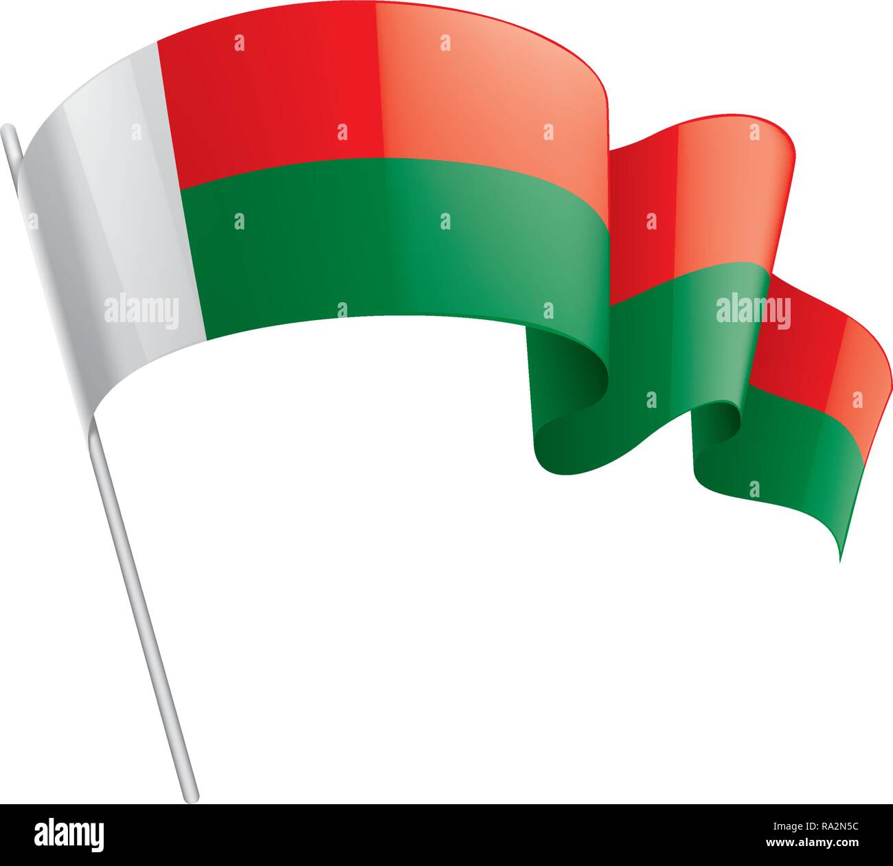 Madagascar flag, vector illustration on a white background Stock Vector ...