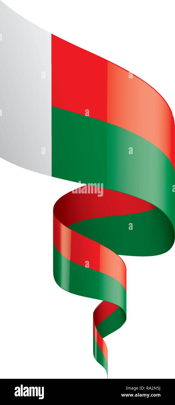 Madagascar flag, vector illustration on a white background Stock Vector ...