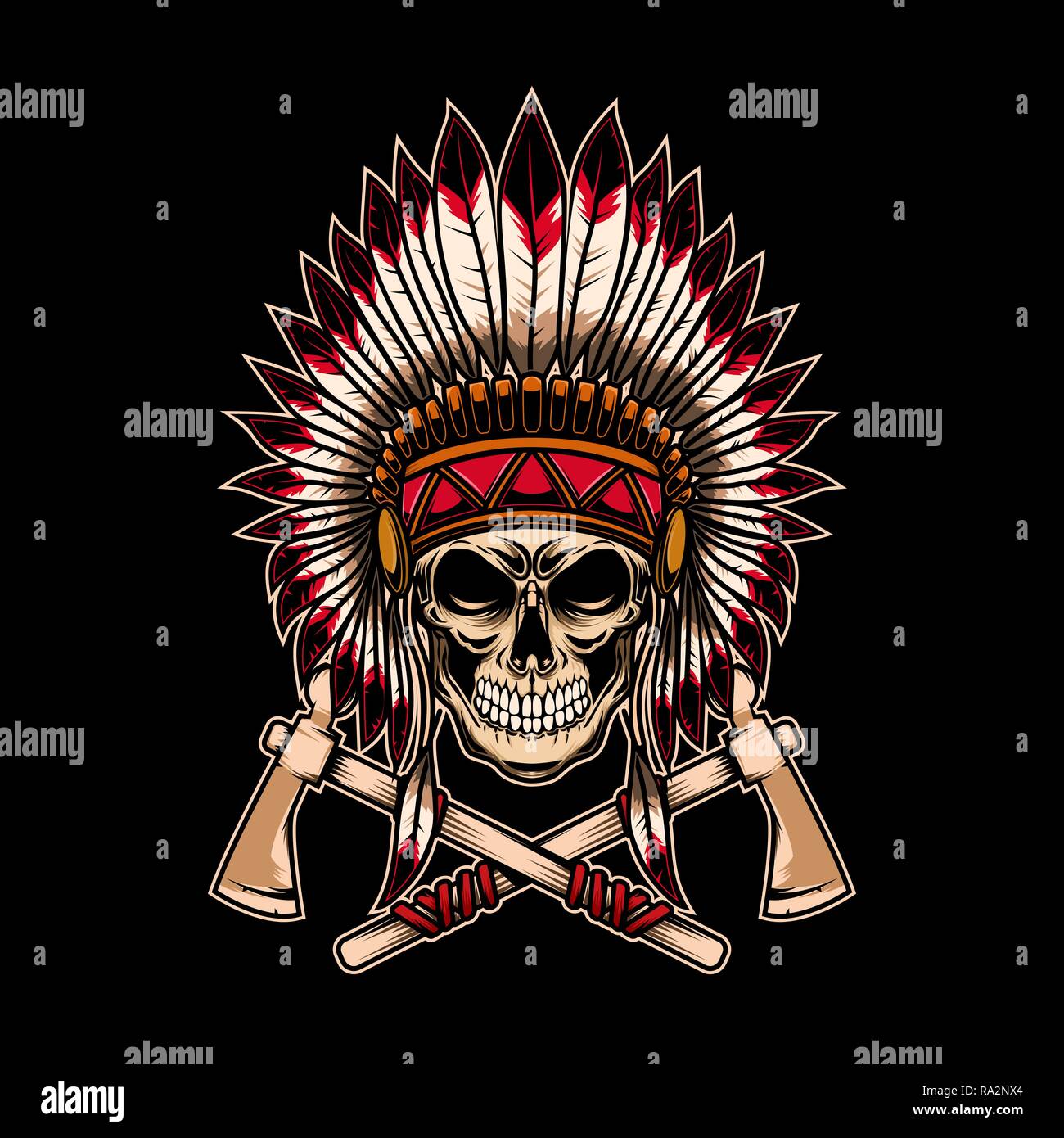 Indian Chief Skull Logo Indian Chief Skull Vector Art, Icons, And