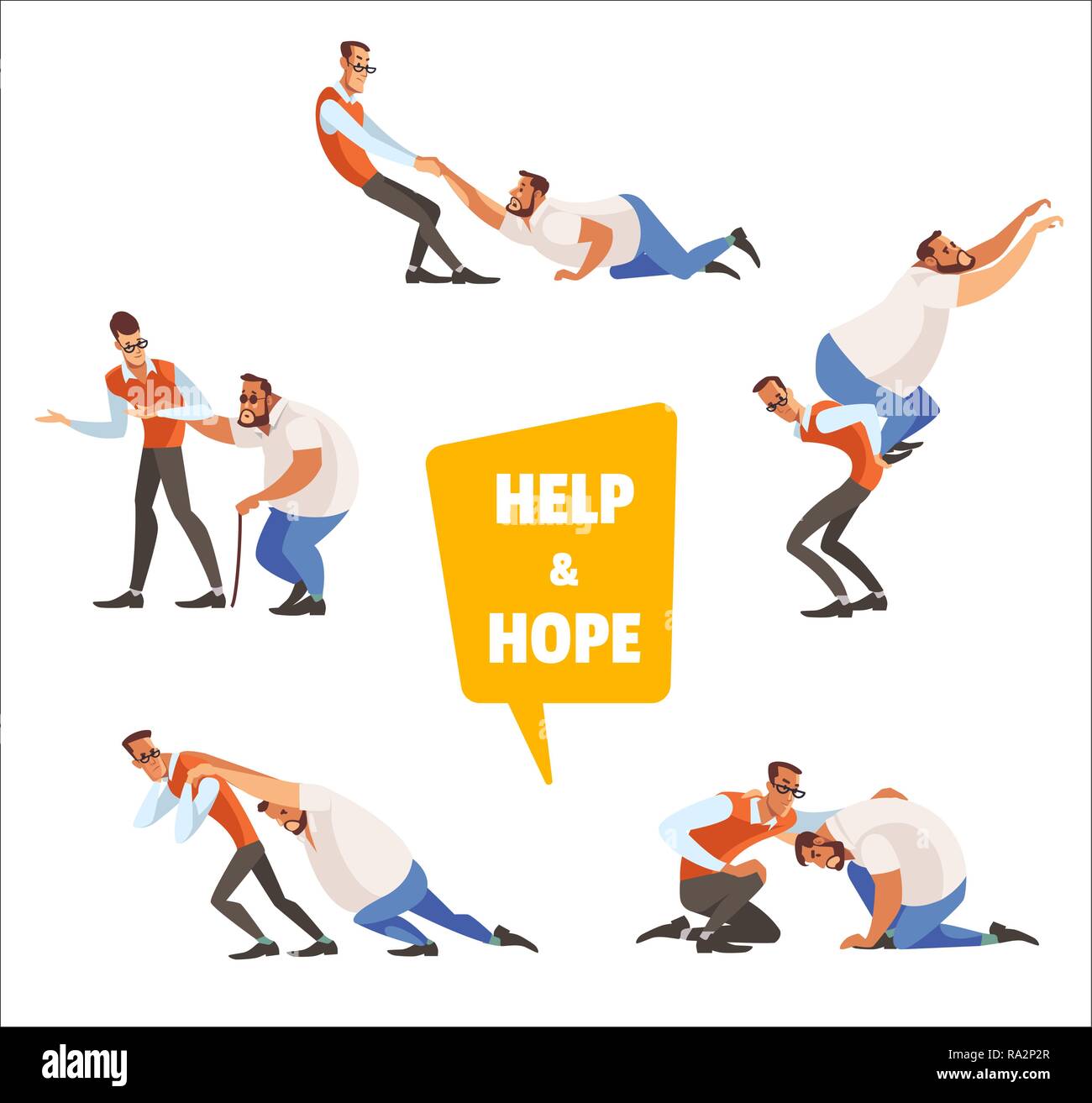 Conceptual illustration relating to helping a weak or person in need of ...