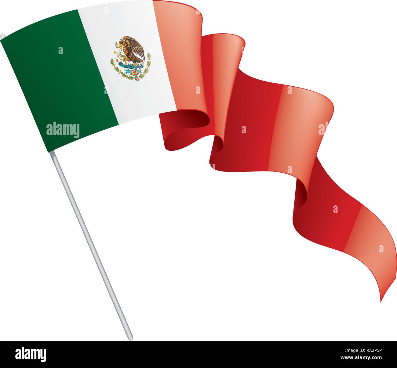 Mexican flag, vector illustration on a white background Stock Vector ...
