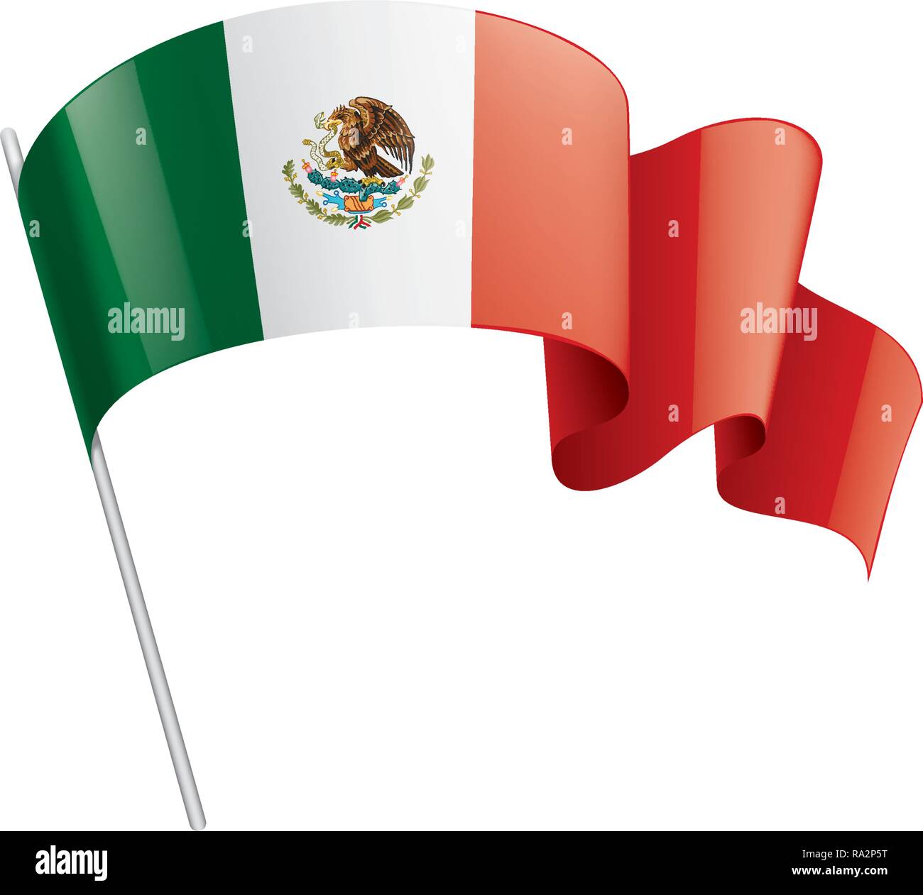 Mexican flag, vector illustration on a white background Stock Vector ...