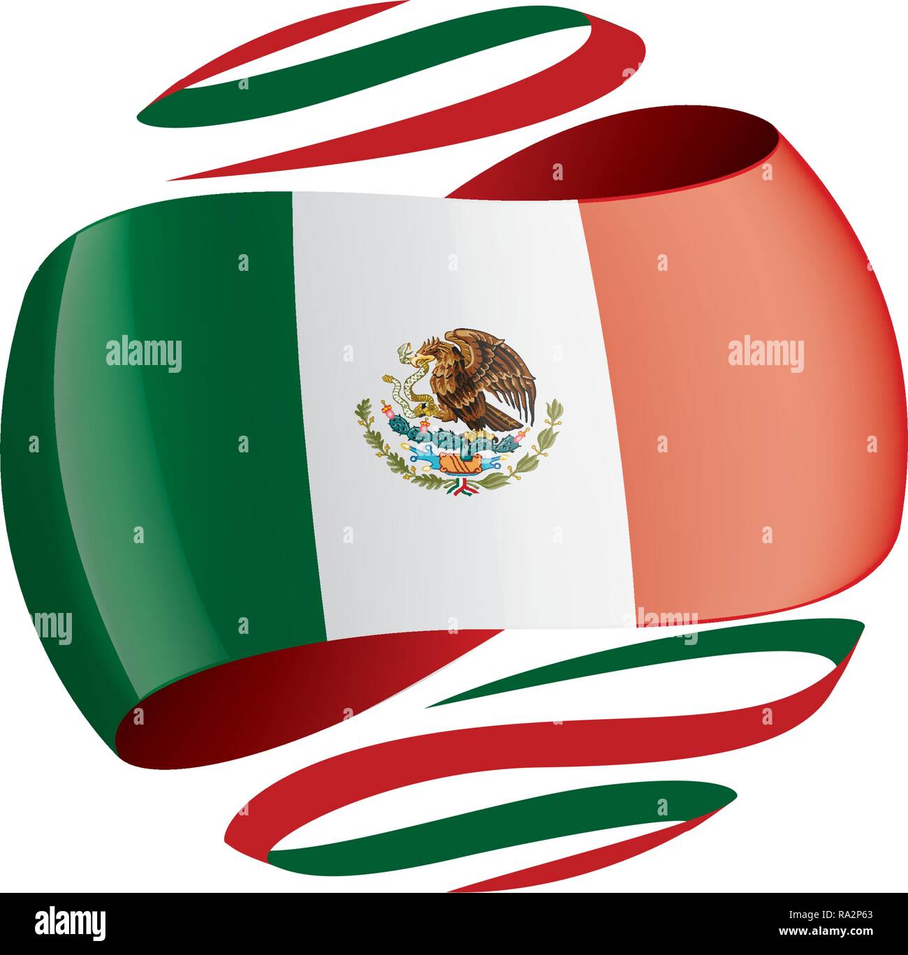 Mexican flag, vector illustration on a white background Stock Vector ...
