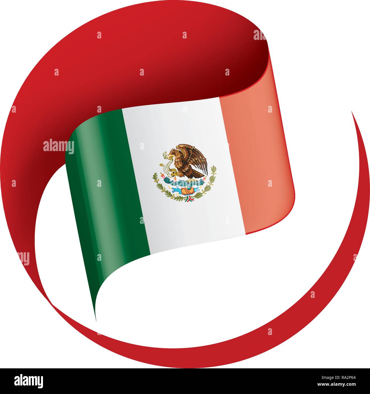 Mexican flag, vector illustration on a white background Stock Vector ...