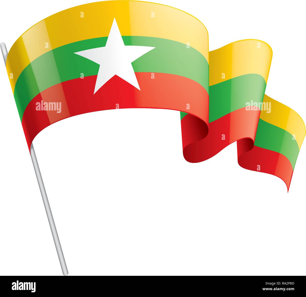 Myanmar flag, vector illustration on a white background Stock Vector ...
