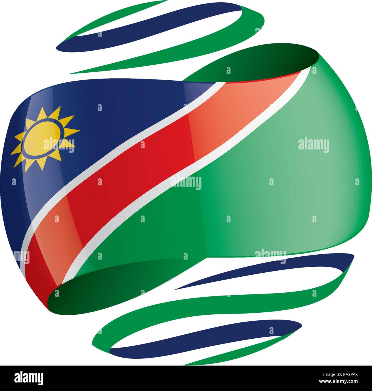 Namibia flag, vector illustration on a white background Stock Vector ...