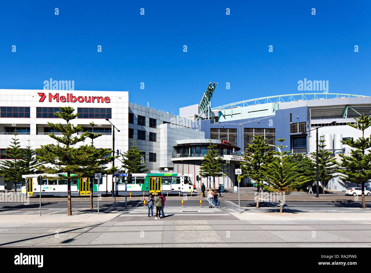 The Seven Network Building and Marvel Stadium in Melbourne Docklands ...