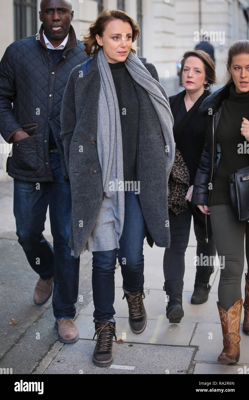 Keeley Hawes leaving BBC Radio Two studios after promoting her new BBC ...