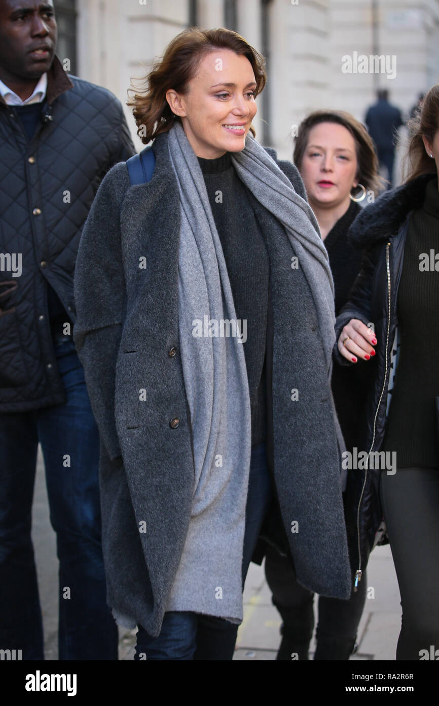 Keeley Hawes leaving BBC Radio Two studios after promoting her new BBC ...