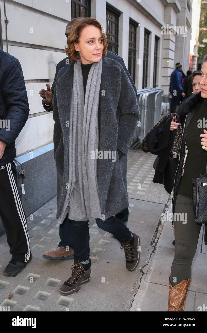 Keeley Hawes leaving BBC Radio Two studios after promoting her new BBC ...