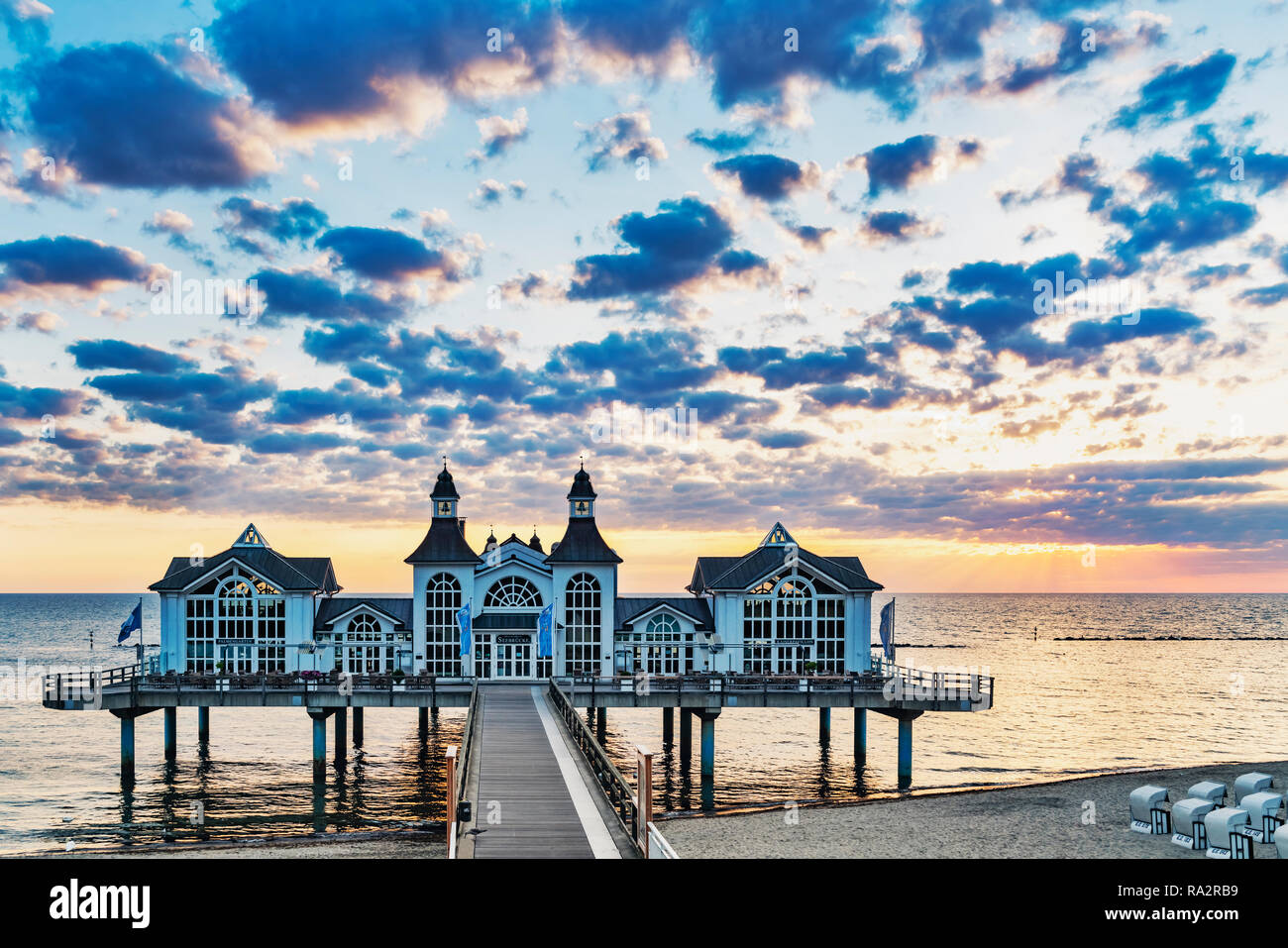 The Sellin Pier is a pier at the Baltic Sea, Sellin, Ruegen Island ...