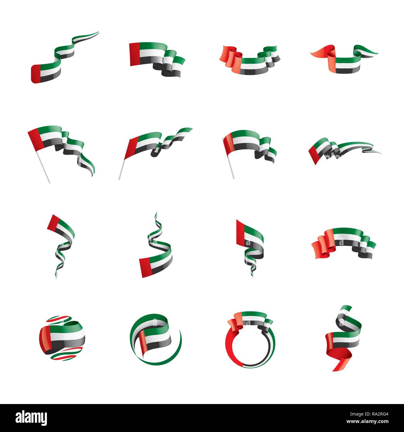 United Arab Emirates flag, vector illustration on a white background ...
