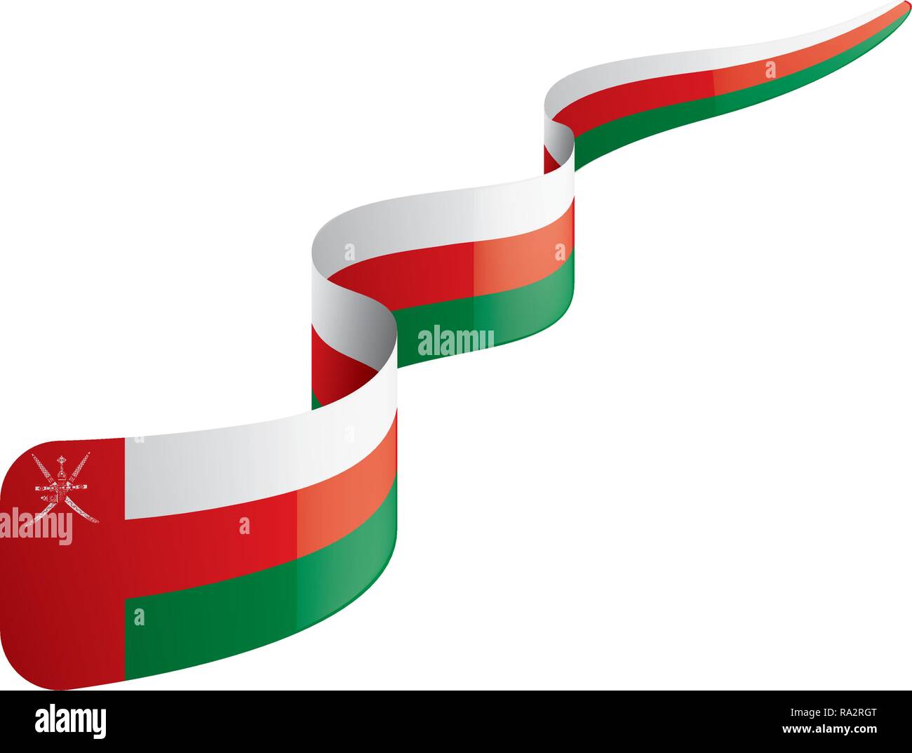 Oman flag, vector illustration on a white background Stock Vector Image ...