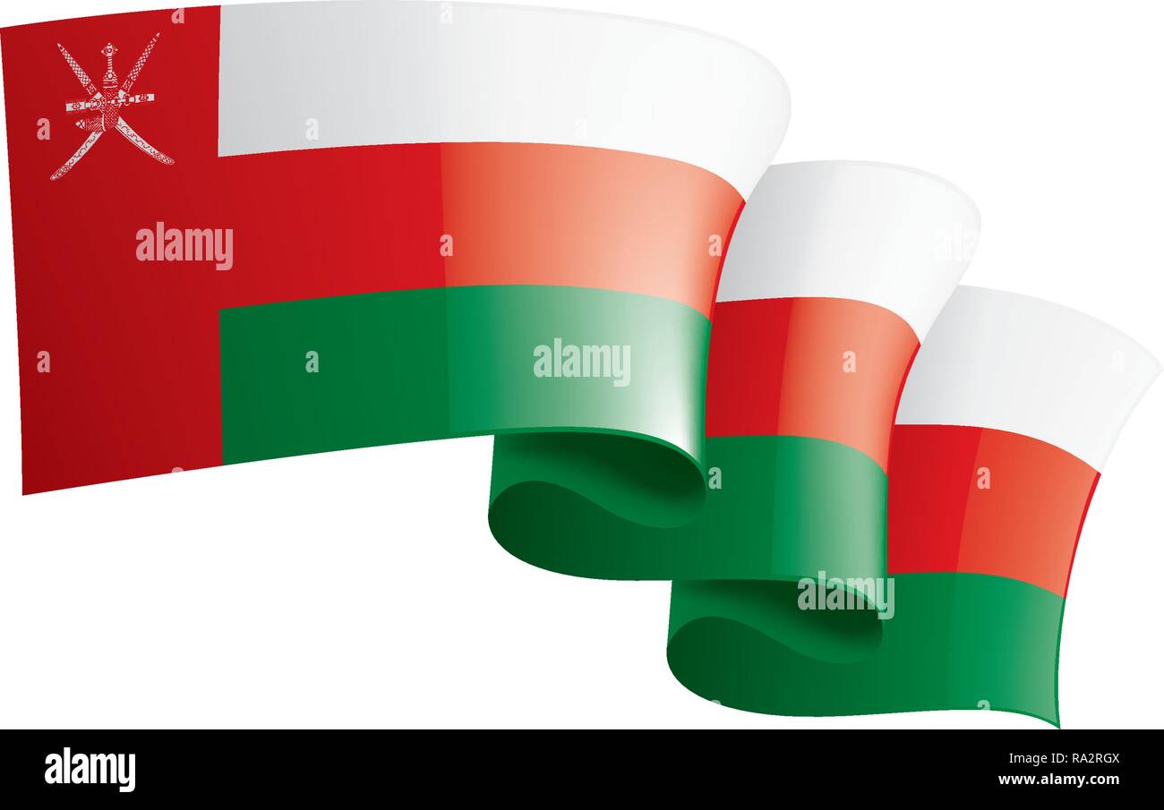 Oman flag, vector illustration on a white background Stock Vector Image ...