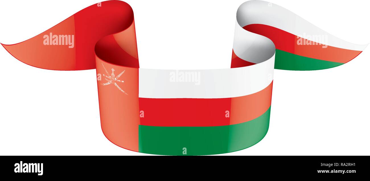 Oman flag, vector illustration on a white background Stock Vector Image ...