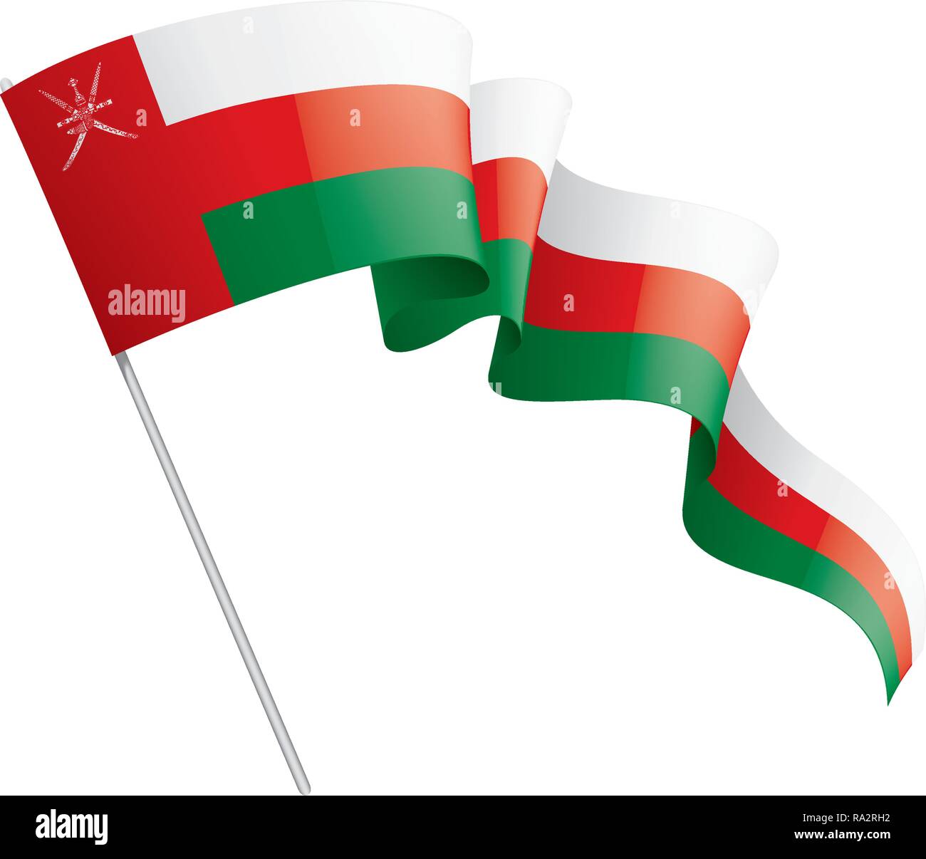 Oman flag, vector illustration on a white background Stock Vector Image ...
