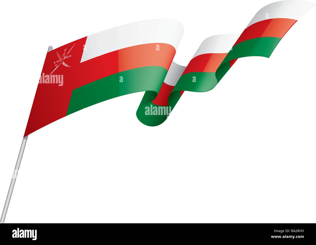 Oman flag, vector illustration on a white background Stock Vector Image ...