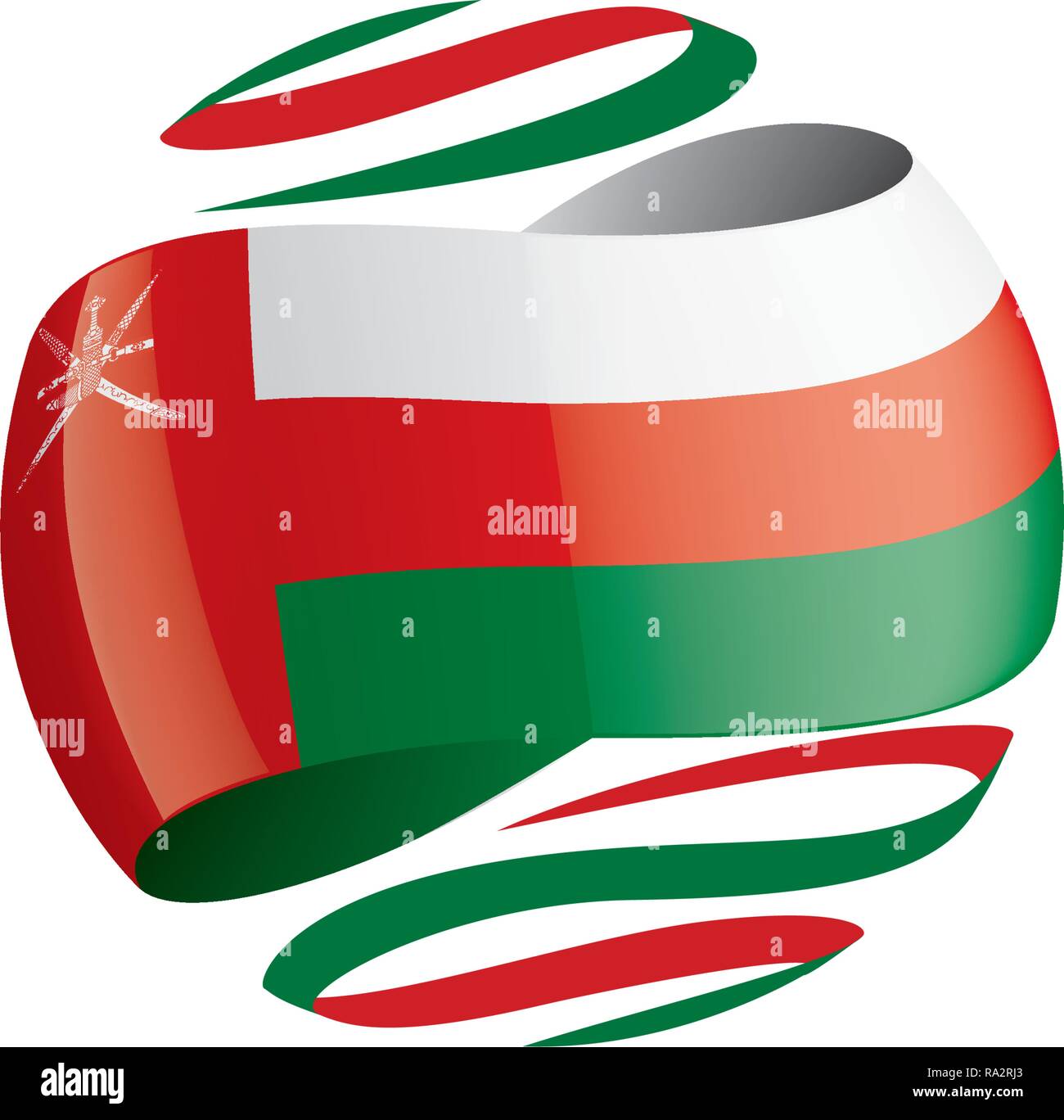 Oman flag, vector illustration on a white background Stock Vector Image ...