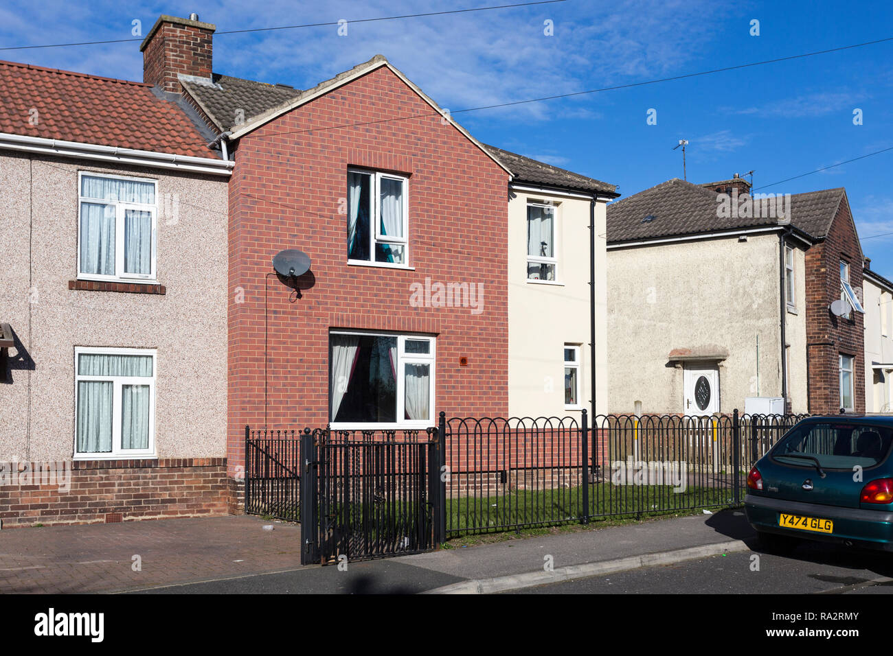Exterior wall insulation with slip brick cladding Stock Photo - Alamy