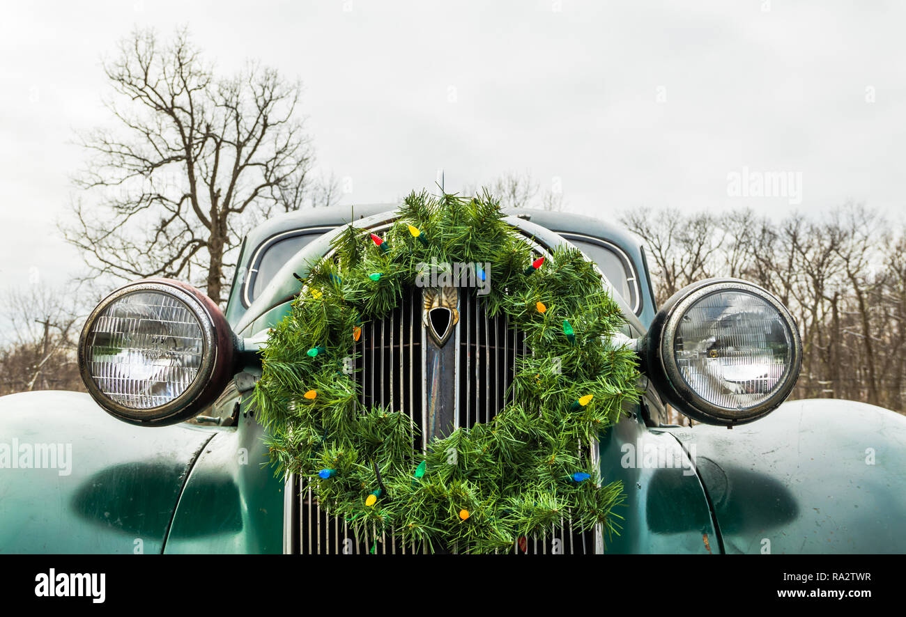 Christmas Wreath On Car