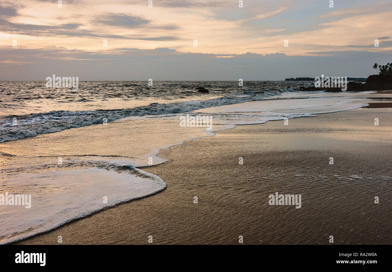 Sunset across the Arabian Sea on a fine winter evening as viewed from ...