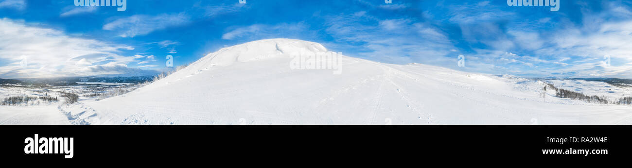 360 degree panoramic view of winter landscape in Beitostolen. Winter in ...