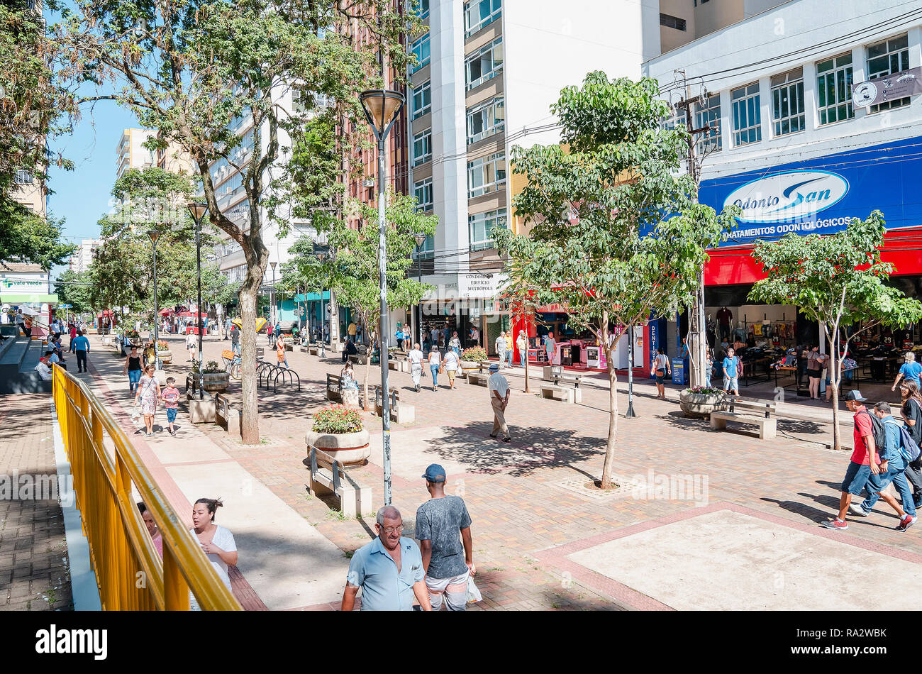 Londrina - PR, Brazil - December 12, 2018: Parana avenue, the main ...