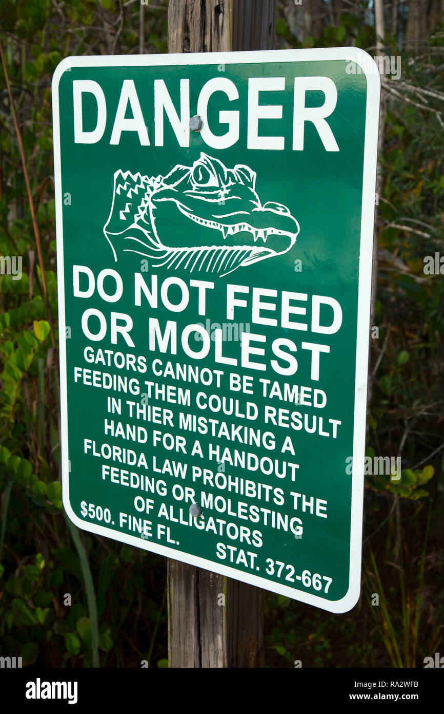 Florida alligator sign hi-res stock photography and images - Alamy