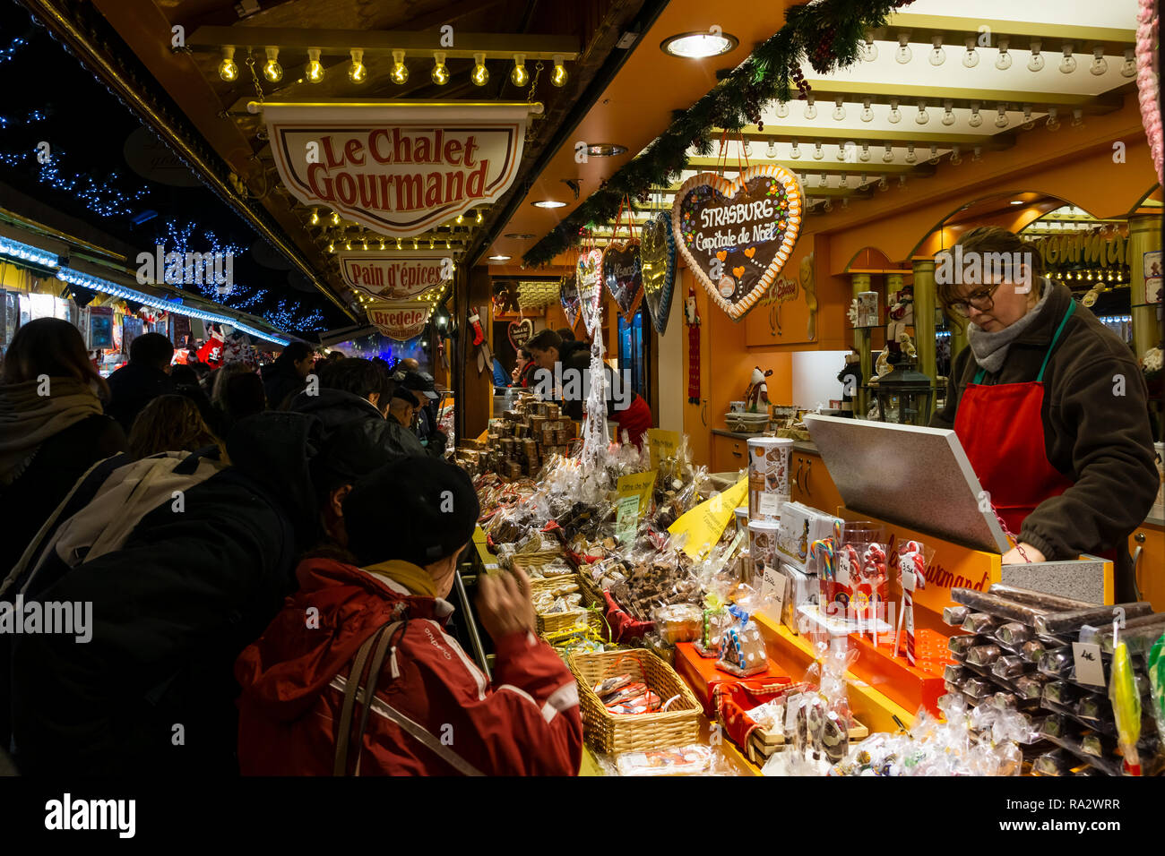 People shopping at the Christkindelsmärik, traditional christmas market ...