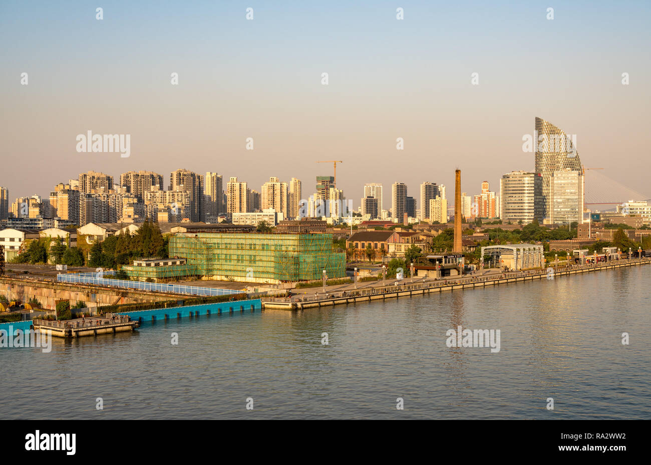 New apartments and riverside development in Shanghai Stock Photo - Alamy