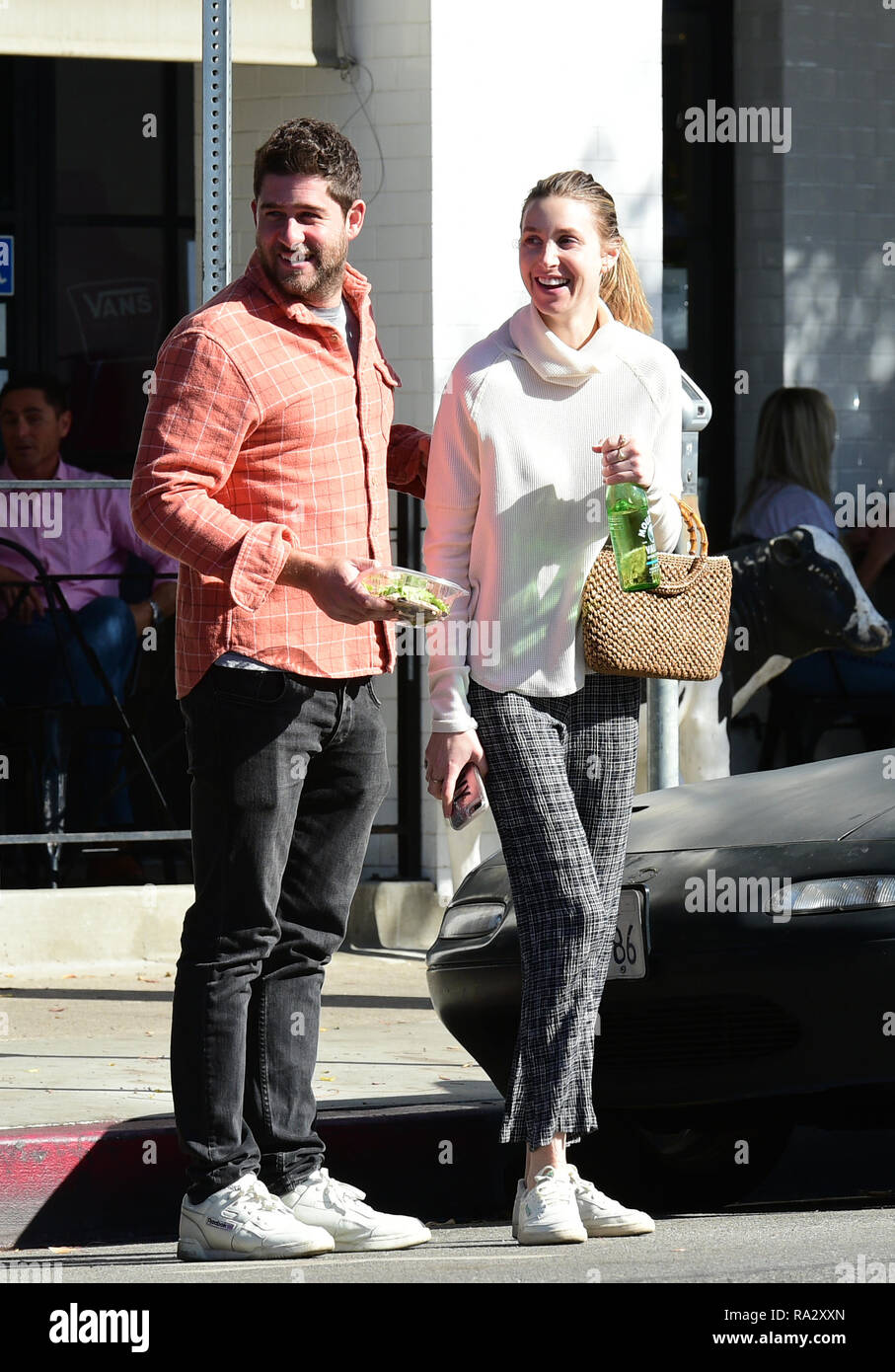 Whitney Port and husband Tim Rosenman are all smiles during a lunch ...
