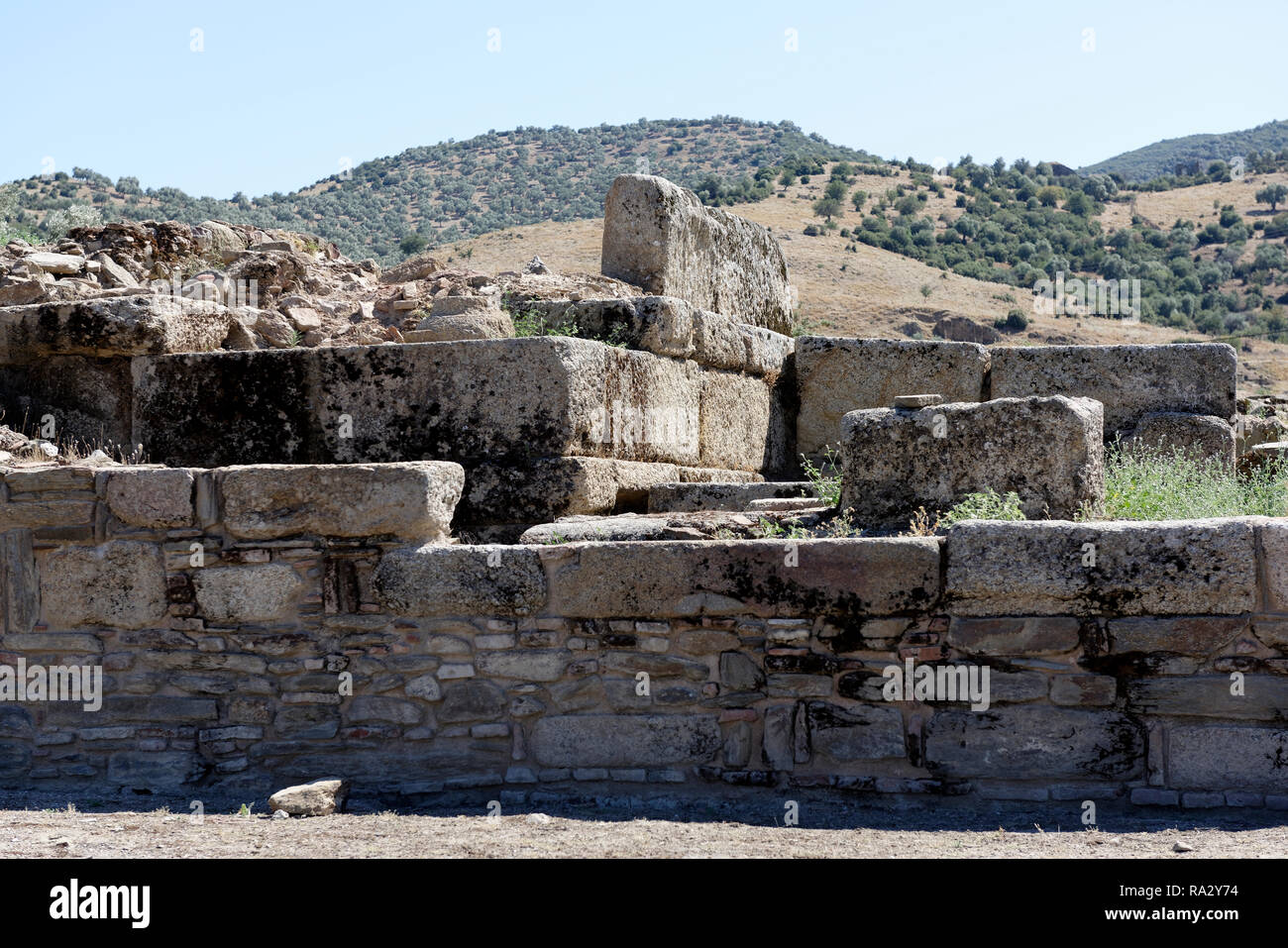 Section of the Byzantine fortification walls and watchtowers at ...