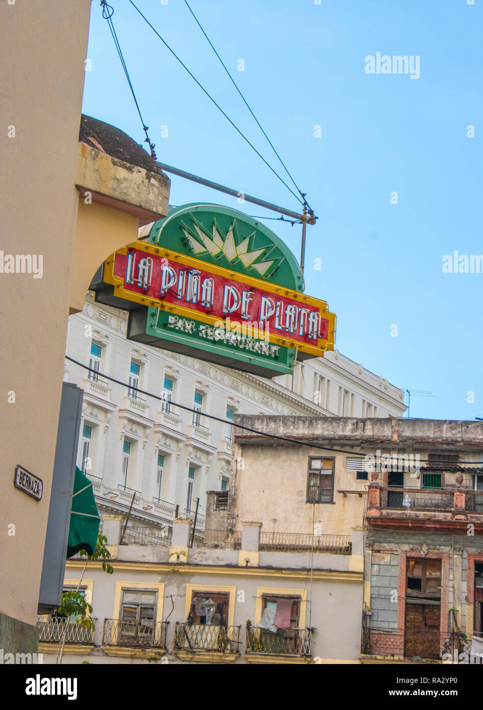 colourful restaurant sign in Havana, Cuba, Caribbean Stock Photo - Alamy