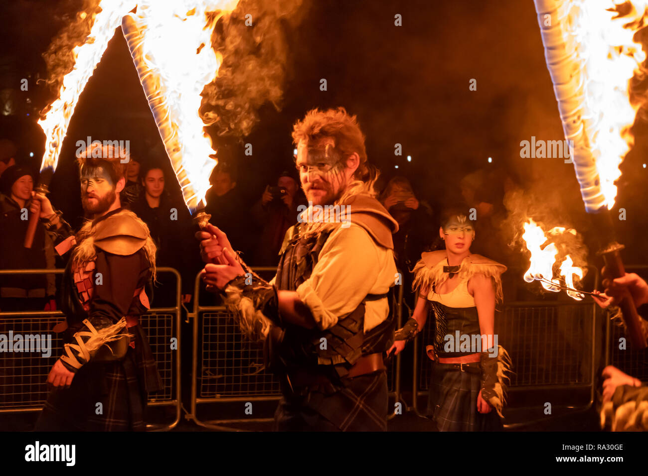 Edinburgh, Scotland, UK. 30th December, 2018. PyroCeltica perfoming ...