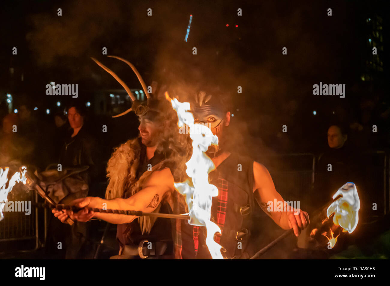 Edinburgh, Scotland, UK. 30th December, 2018. PyroCeltica perfoming ...