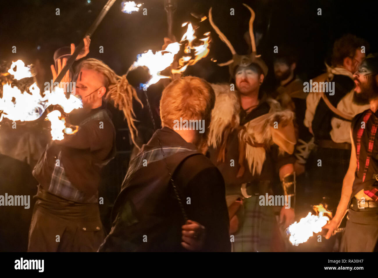 Edinburgh, Scotland, UK. 30th December, 2018. PyroCeltica perfoming ...