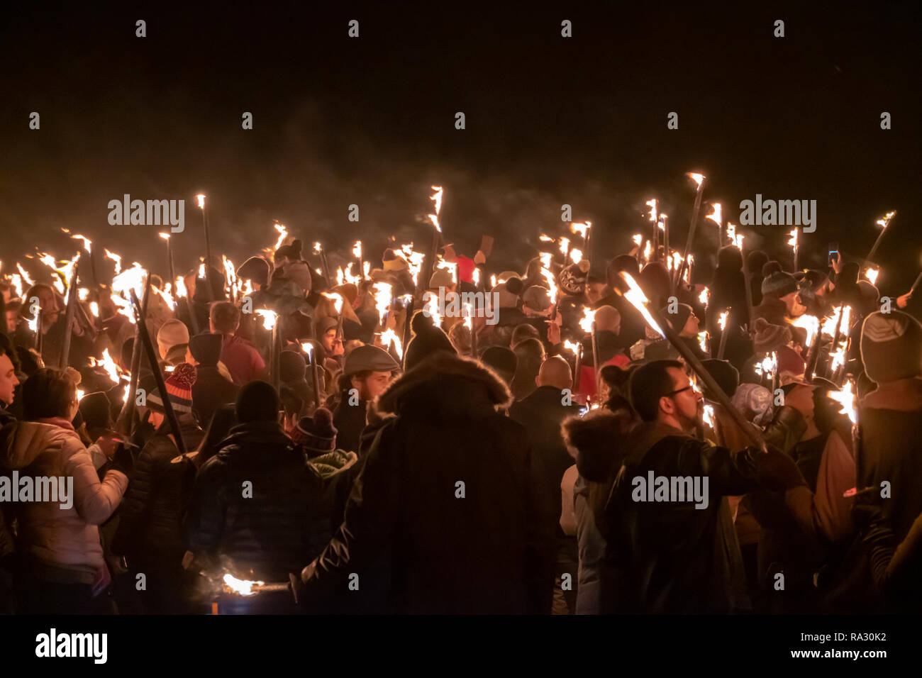 Edinburgh, Scotland, UK. 30th December, 2018. Torchbearers gather in ...