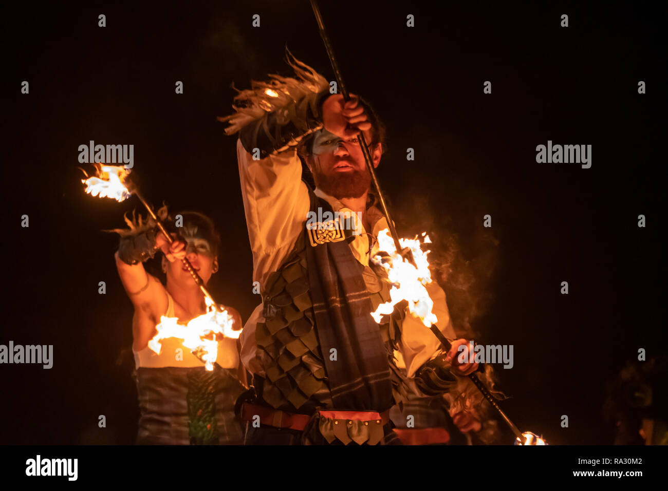 Edinburgh, Scotland, UK. 30th December, 2018. PyroCeltica perfoms on ...