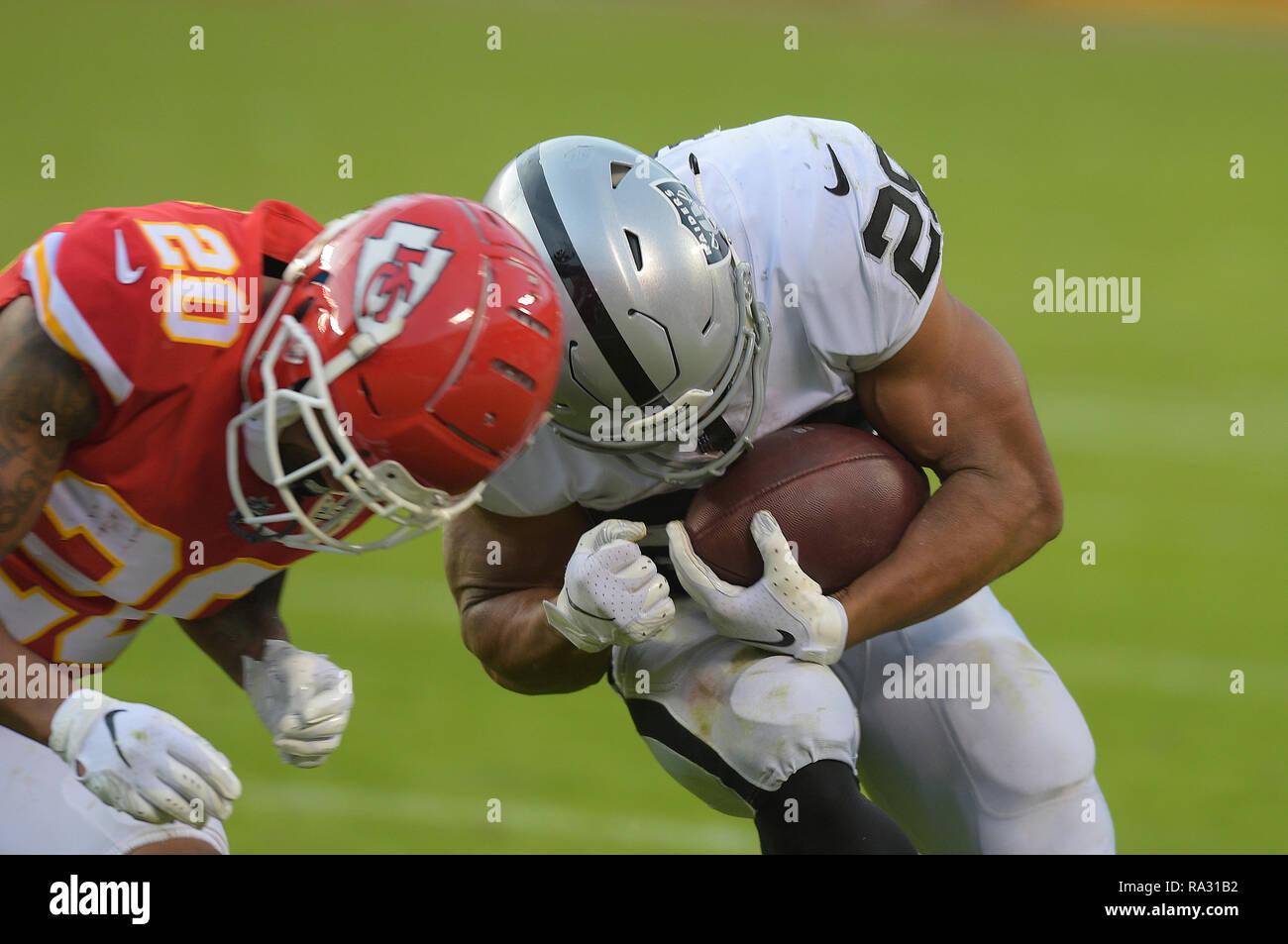 Kansas City, Missouri, USA. 30th Dec, 2018. Oakland Raiders running ...