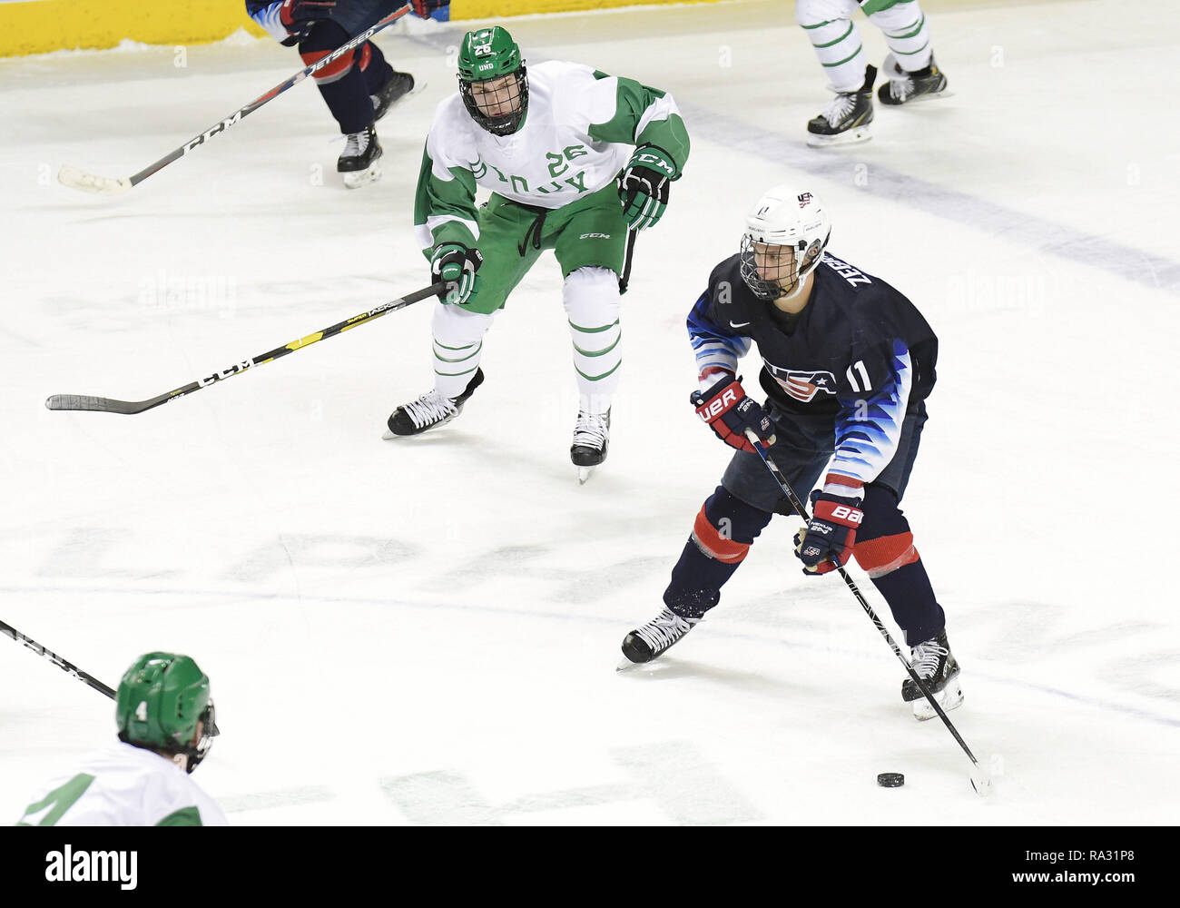 December 29, 2018 North Dakota Fighting Hawks forward Cole Smith (26 ...