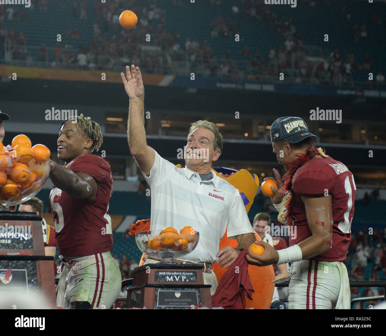 Nick saban with trophy hi-res stock photography and images - Alamy