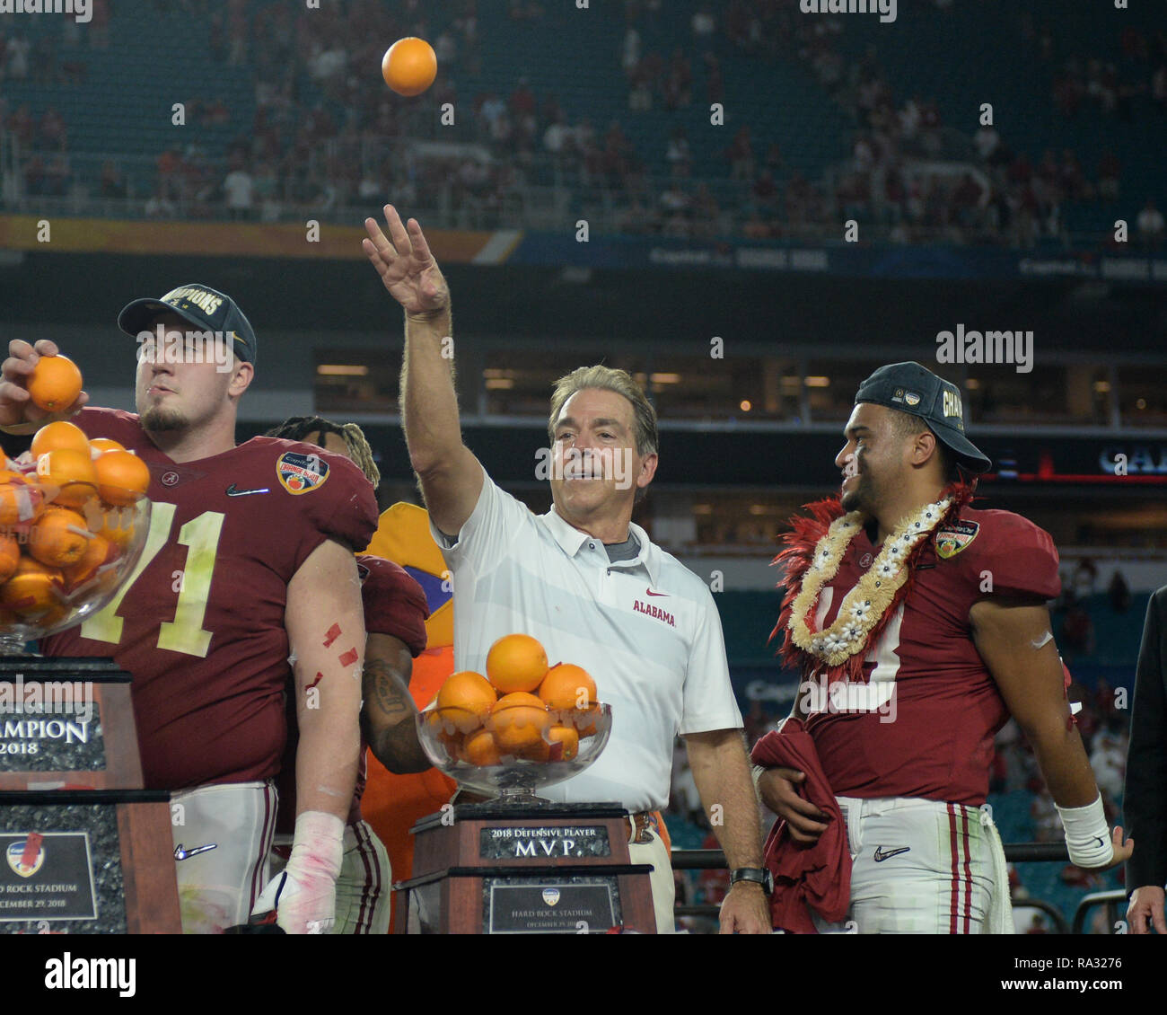 Nick saban with trophy hi-res stock photography and images - Alamy