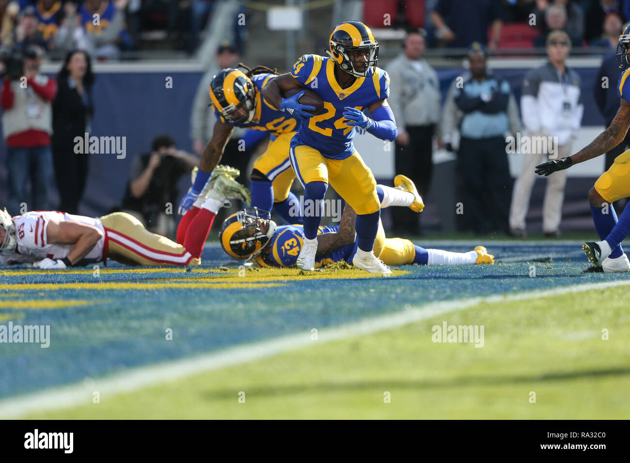 Los Angeles, CA, USA. 30th Dec, 2018. Los Angeles Rams cornerback Blake ...