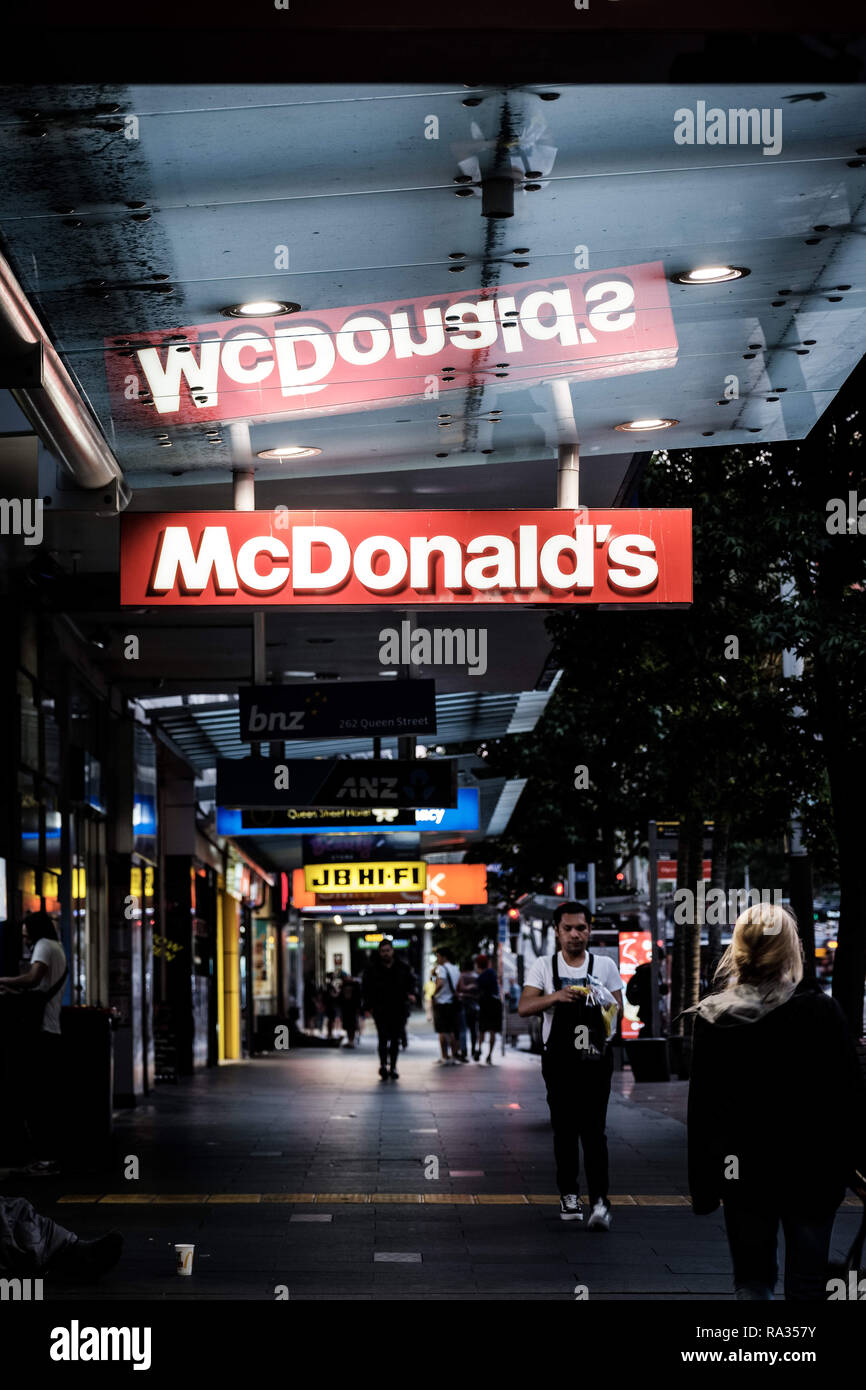 Auckland, New Zealand. 17th Dec, 2018. Logo of fast food chain McDonald ...