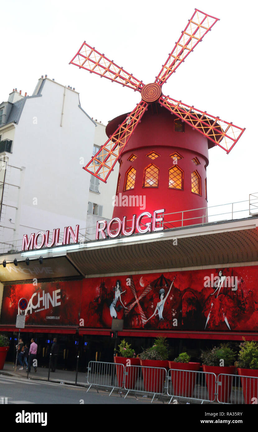 Paris, France. 22nd Dec, 2018. Moulin Rouge logo seen in Paris. The ...