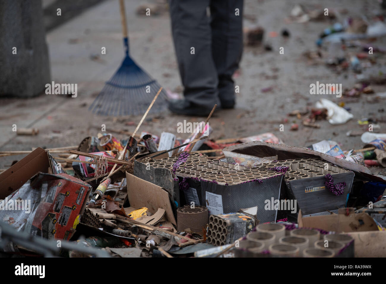 Cleaning up fireworks hi-res stock photography and images - Alamy