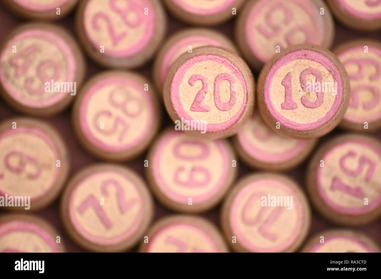 Barrels of the popular Russian lotto game with the New Year's date 2019 ...