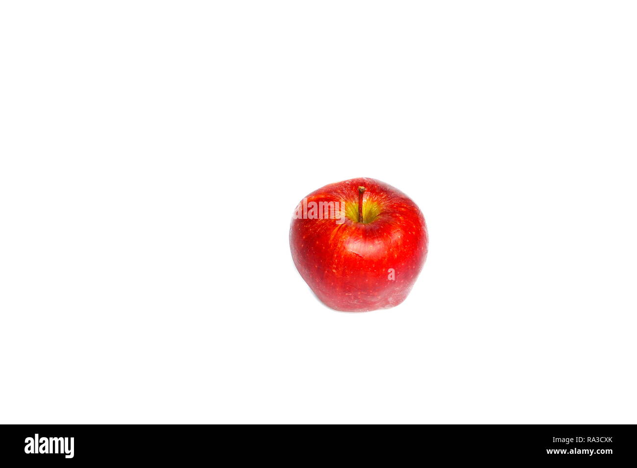apple red and water drip on white background with copy space add text ...