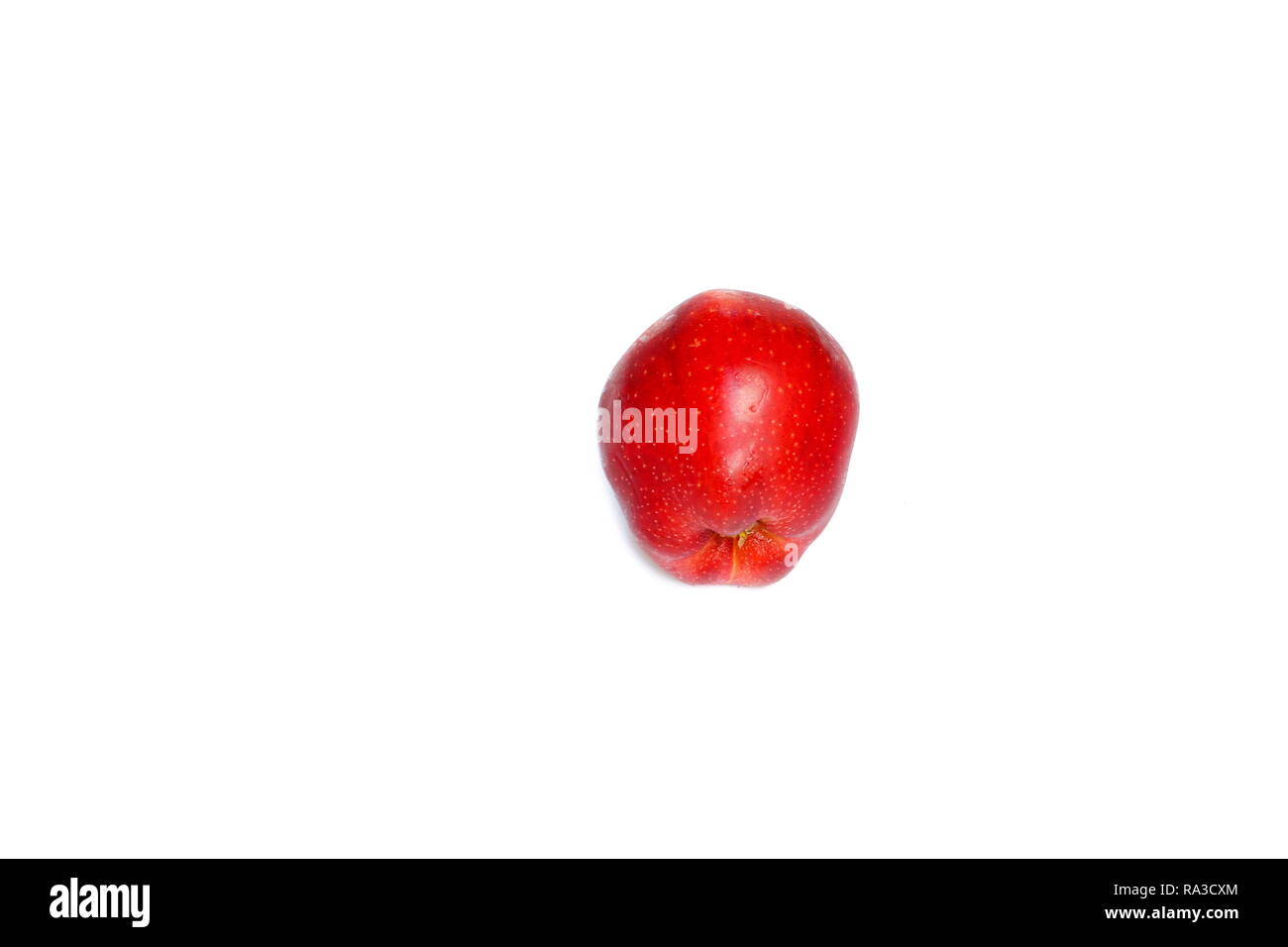 apple red and water drip on white background with copy space add text ...