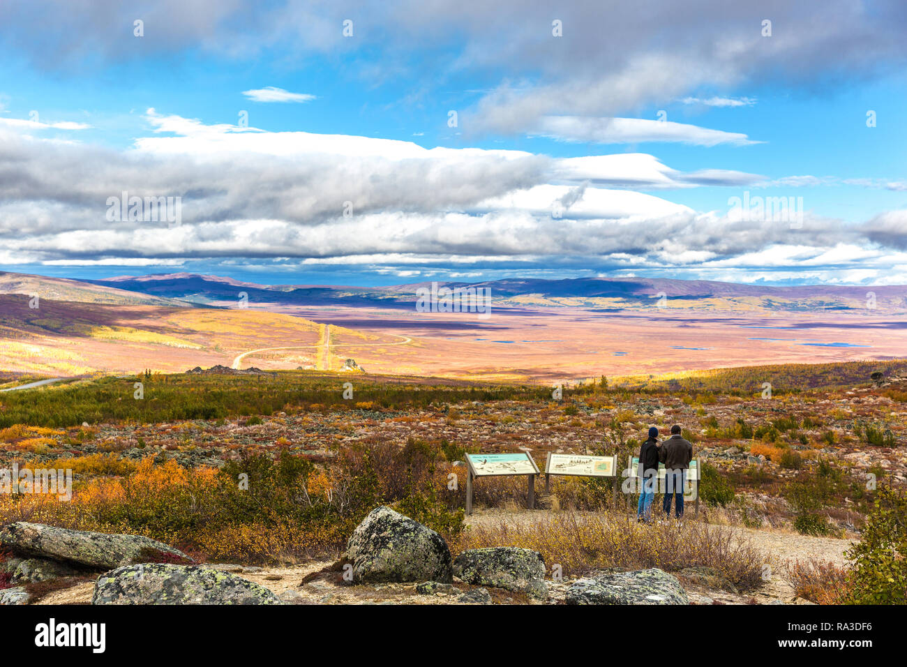 Tourist in an amazing landscape in northern Alaska in USA Stock Photo ...